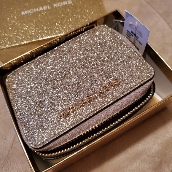 Michael Kors | Accessories | Michael Kors Pill Box Glittering Silver ...